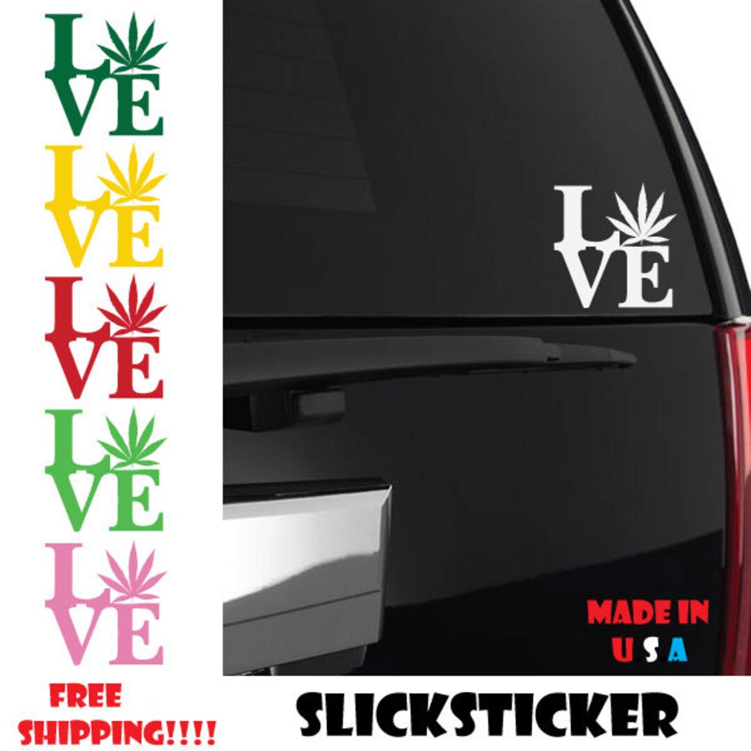 Love Marijuana Vinyl Sticker Decal Reefer Mary Jane 420 Smoke - Etsy