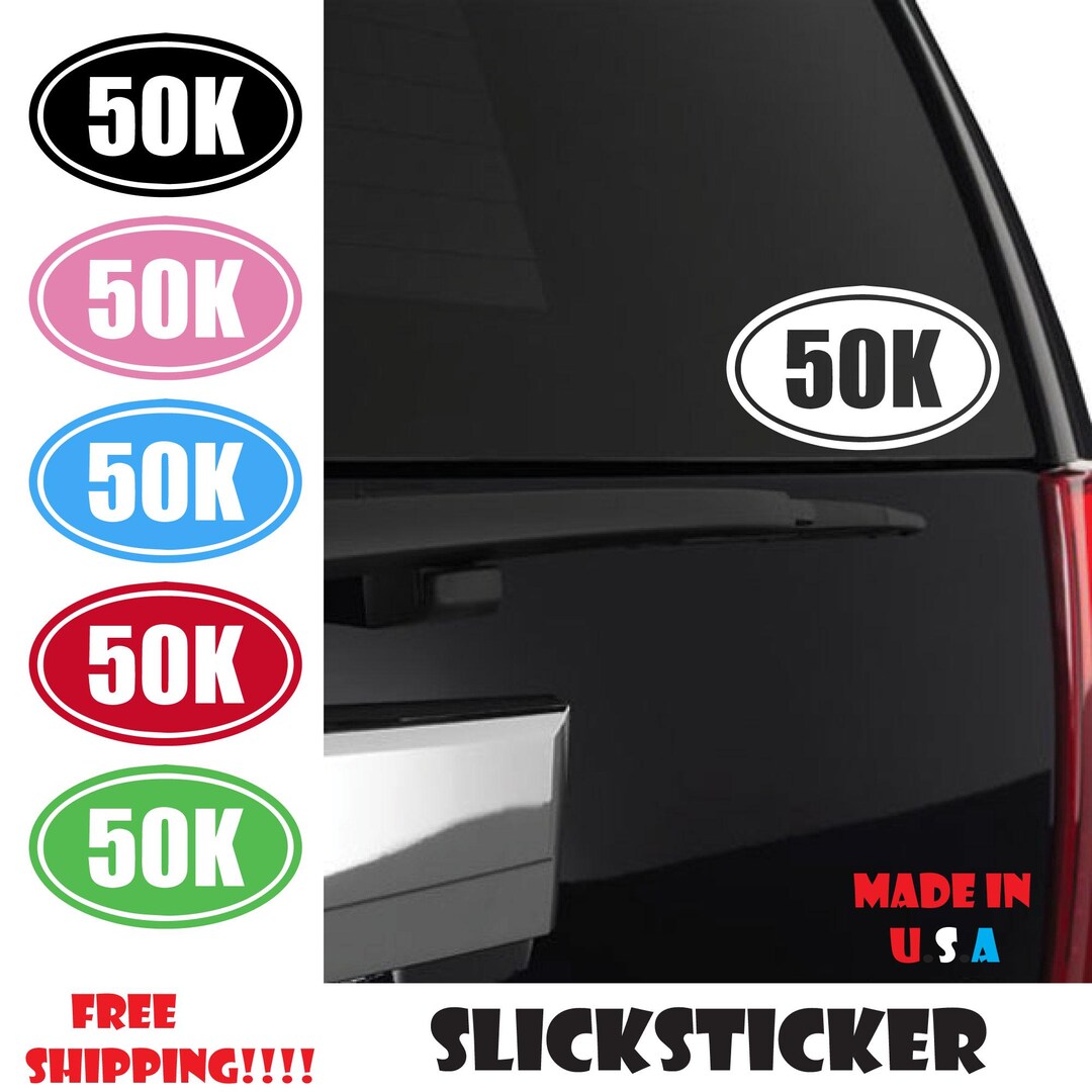 50K Sticker, Marathon, Race Decal, Runner, Run, 13.1, 26.2, Ultra ...