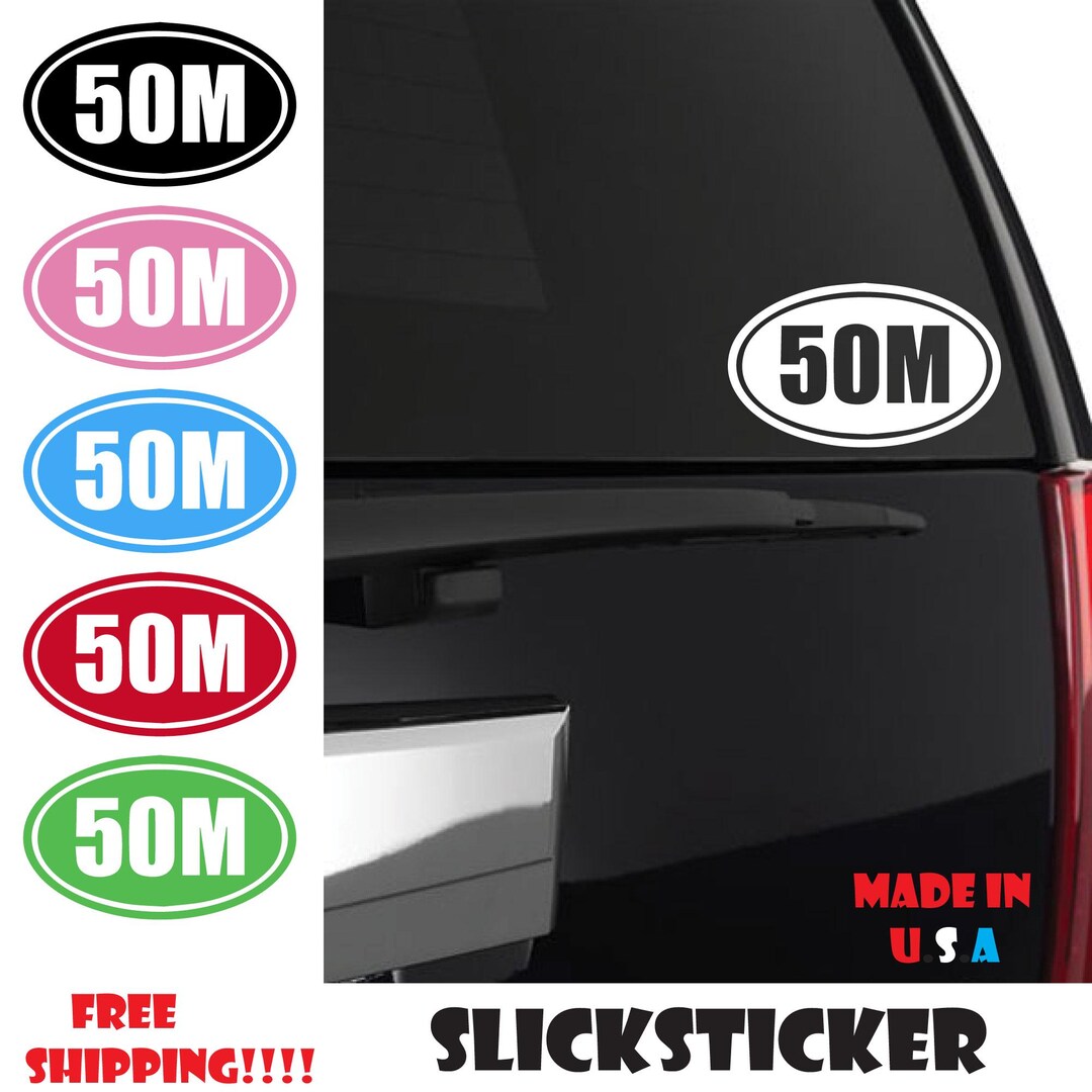 50 Mile Sticker | Ultra Runner | Marathon Decal | 50 Miles | 50 Mile ...
