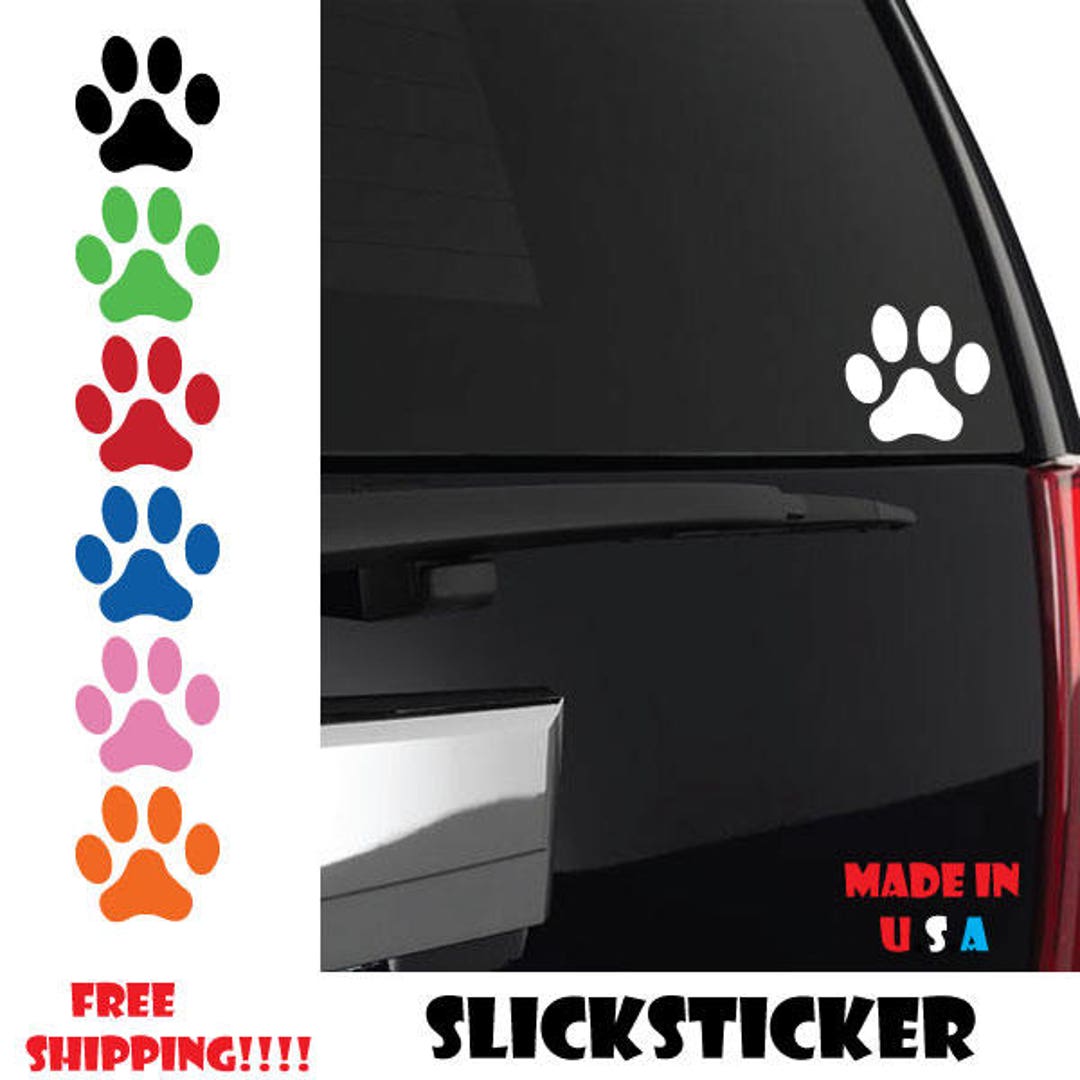 Paw Print Vinyl Sticker Decal Paw Print Pets Adopt Puppy Prints Dog Cat ...