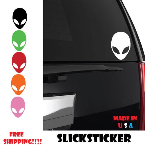 Alien Sticker UFO Green Alien Head Car Decal Scifi - Etsy