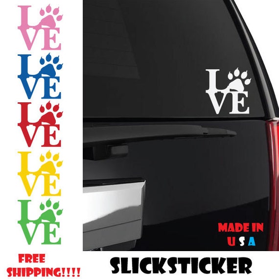 Love Cat Paw Print Vinyl Sticker Decal Paw Print Pets Adopt | Etsy