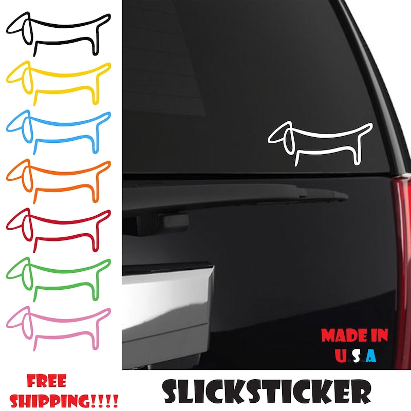 Red Dachshund Car Decal - Etsy UK