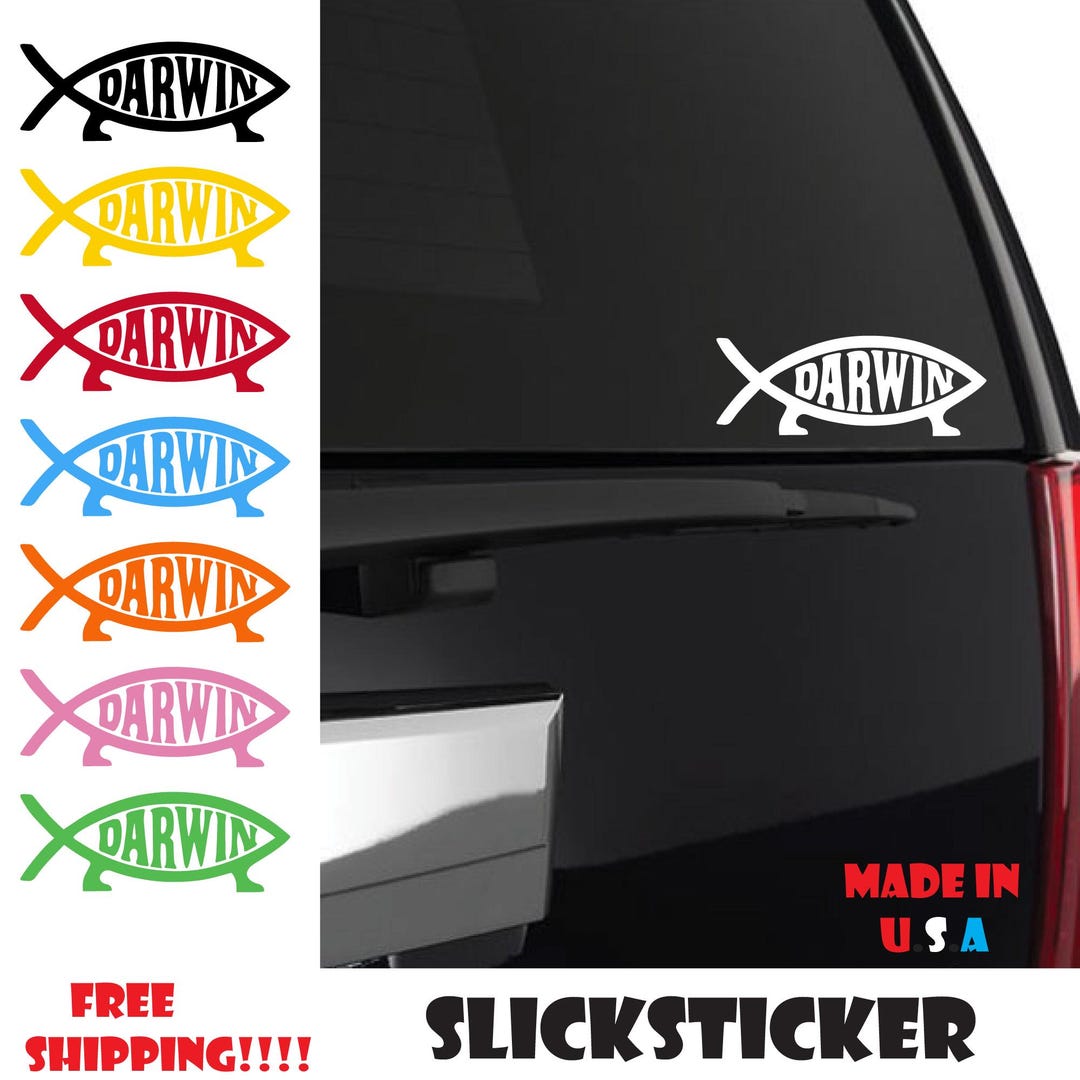 Darwin Fish Sticker | Darwin | Darwin Fish Decal | Faith Groups ...