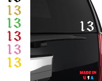 Number 13 Vinyl Sticker Decal - Etsy