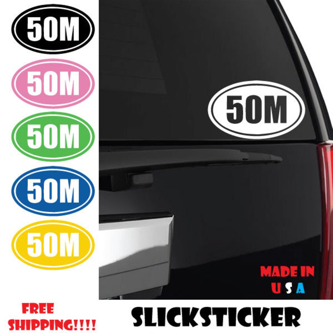 50 Mile Sticker, Ultra Runner Sticker, Marathon Decal, 50 Miles, 50 ...