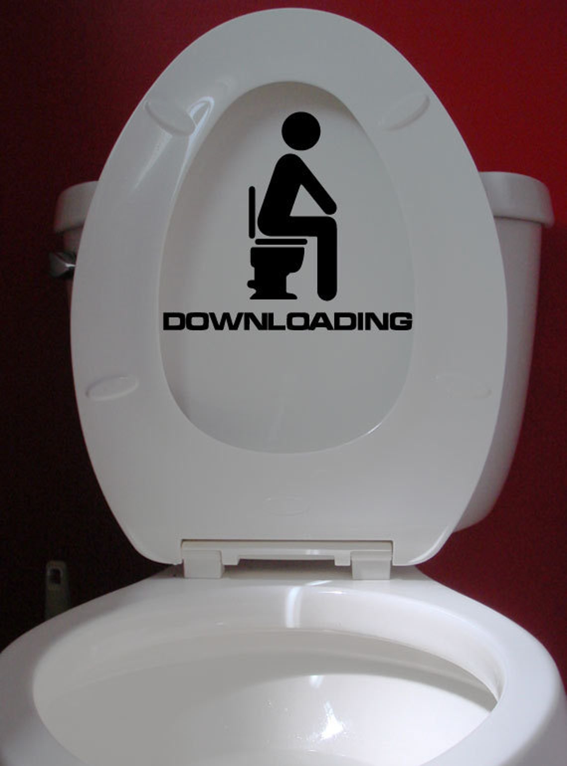 Removable DIY Toilet Seat Downloading Bathroom Art Vinyl Home Decals ...