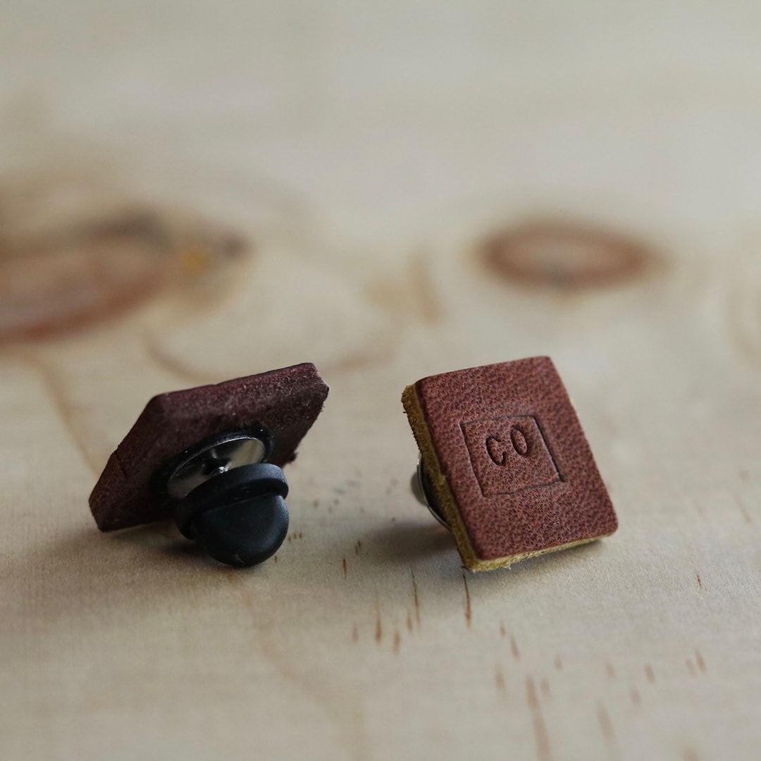 Colorado Lapel Pin. Leather Tie Tack and Lapel Pin. Men's Lapel Pin ...