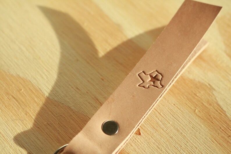 Texas keychain. Lone star state. Custom Stamped Keychain. | Etsy