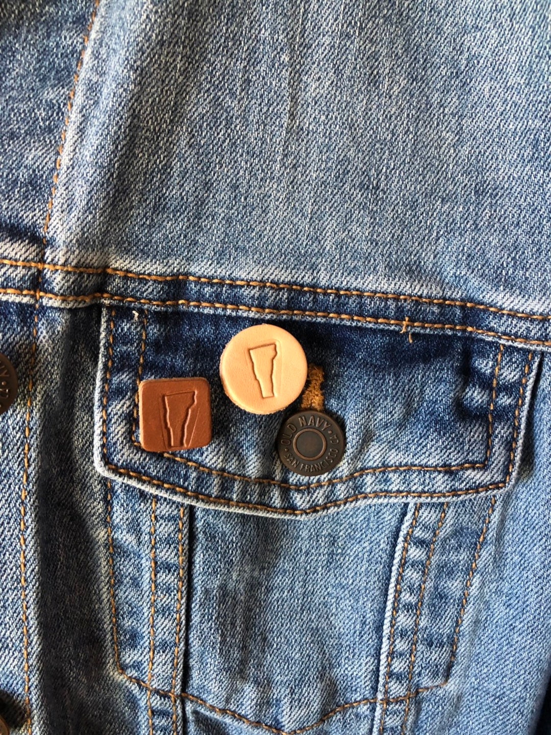 Vermont Lapel Pin. Leather Tie Tack and Lapel Pin. Men's Lapel Pin. Tie ...