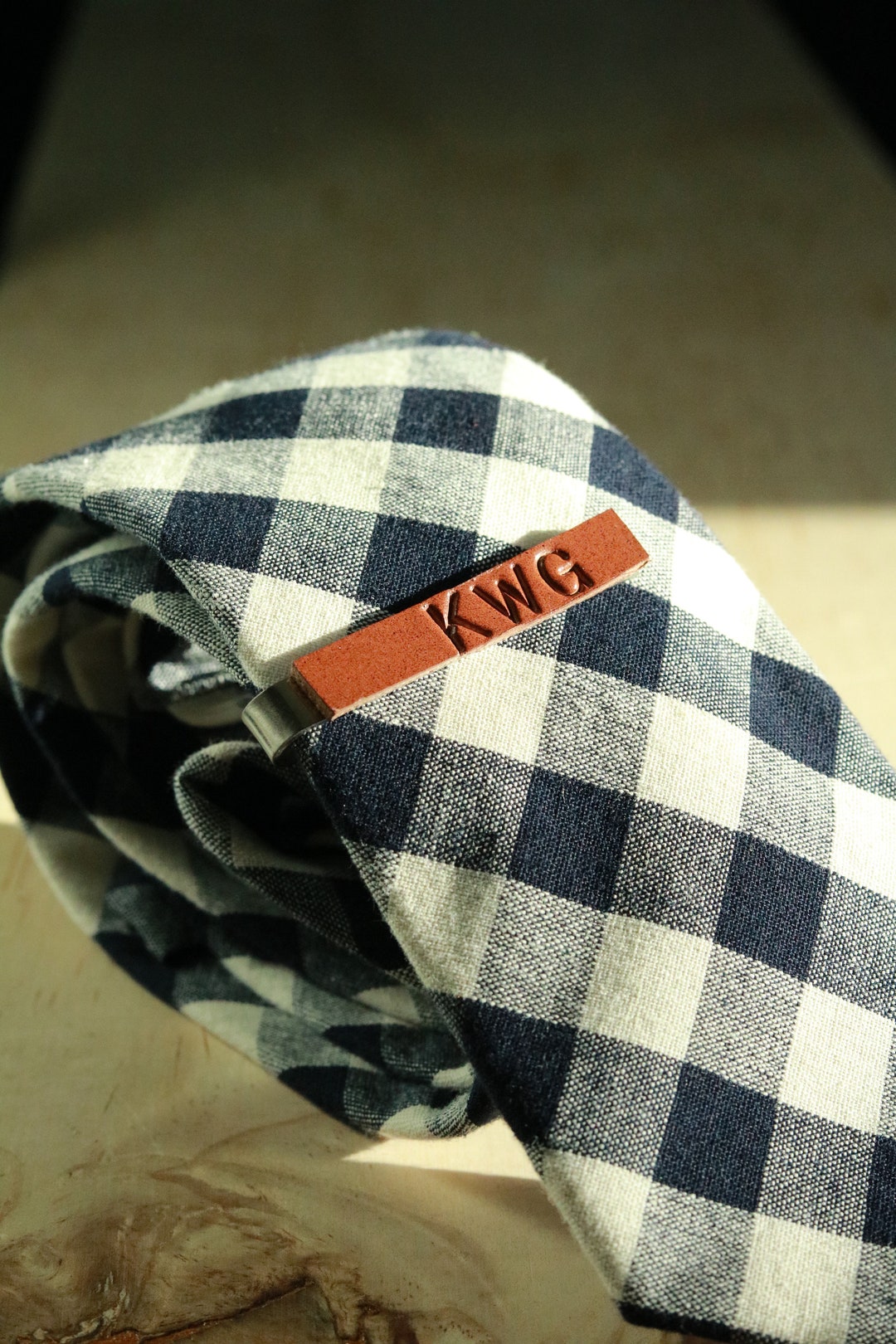 Leather Custom Tie Bar. Customizable Tie Bar. Grooms Gift. Groomsmen ...