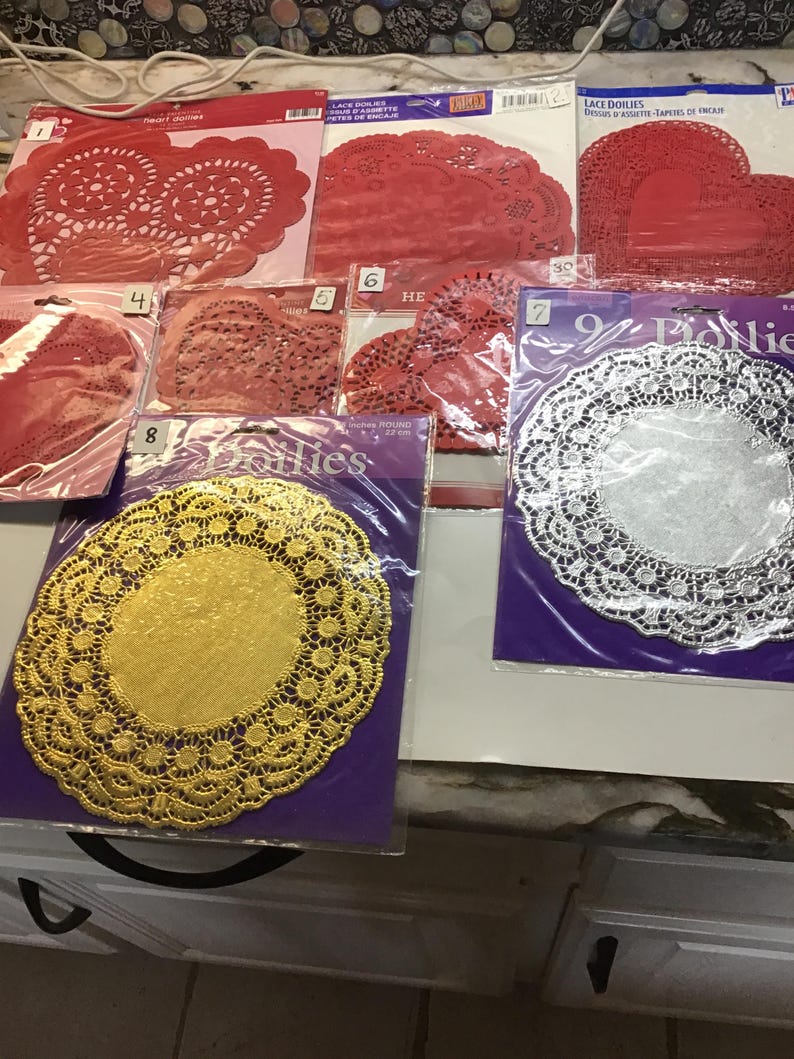 Red, Silver, and Gold Paper Doilies - Etsy