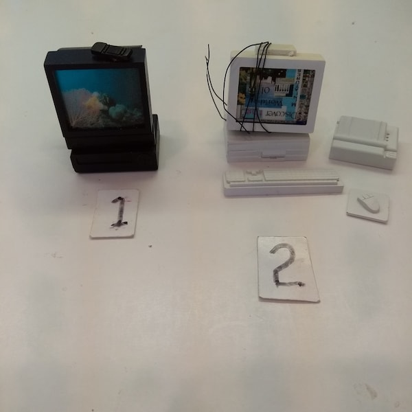 Miniature Dollhouse Tv and Computer - Etsy