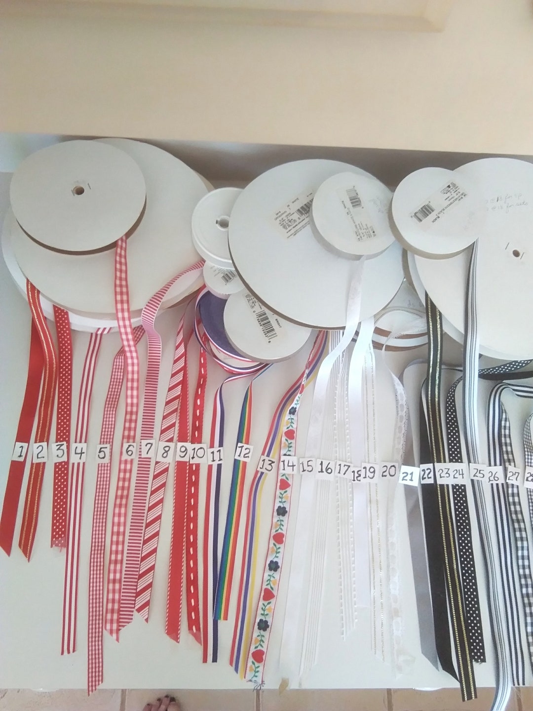 5/8" Offray Grosgrain Ribbon, Reds, Whites, and Blacks - Etsy