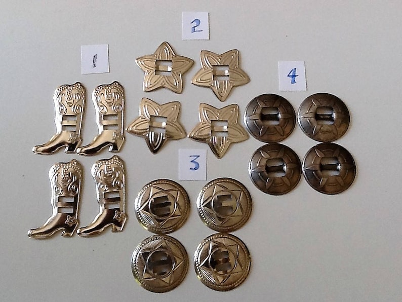 4 Western Conchos - Etsy