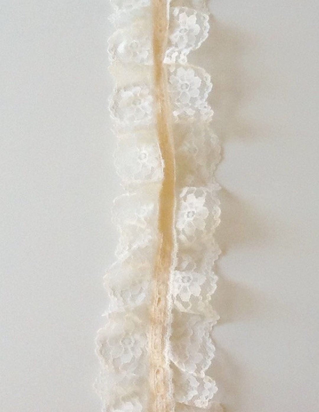 3" Ruffled Cream Lace With Center Satin by Wyla Trimmings - Etsy