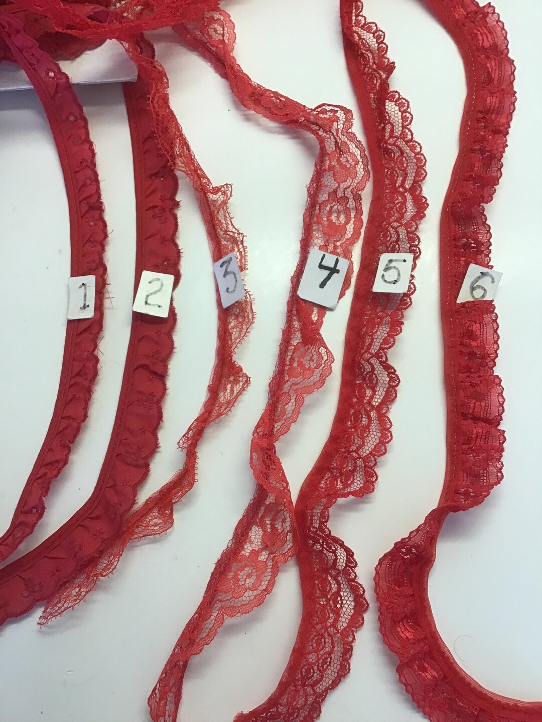 Ruffled Red Eyelet and Lace - Etsy