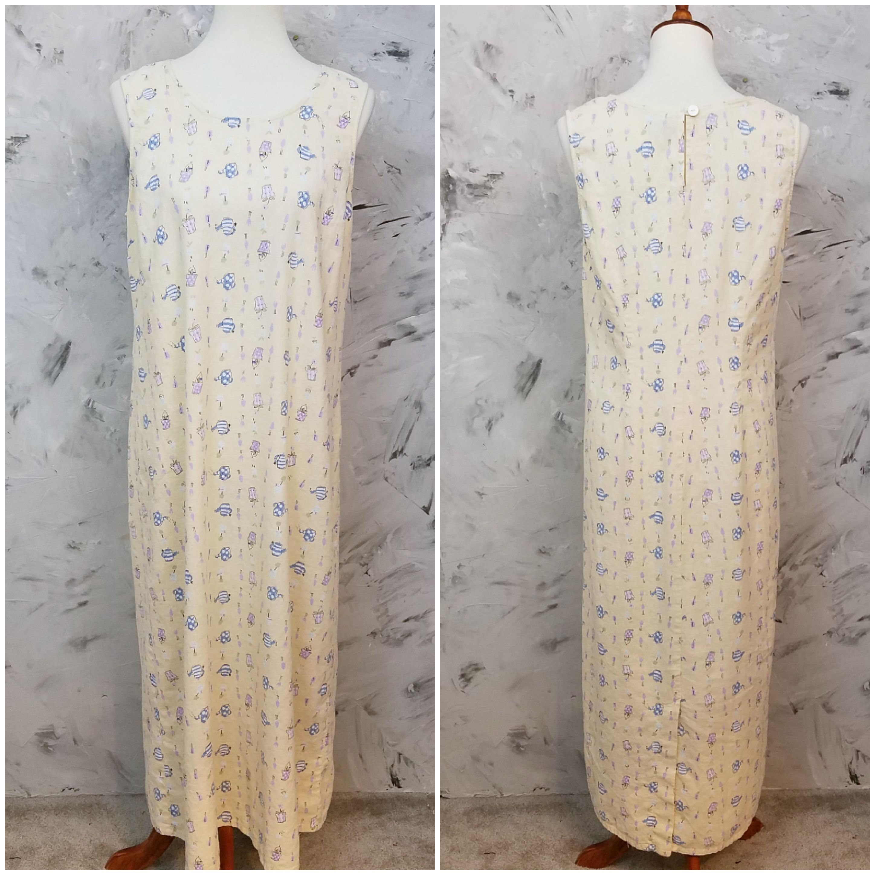STUDIO EASE Vintage 80's Yellow Maxi Sack Dress - Etsy