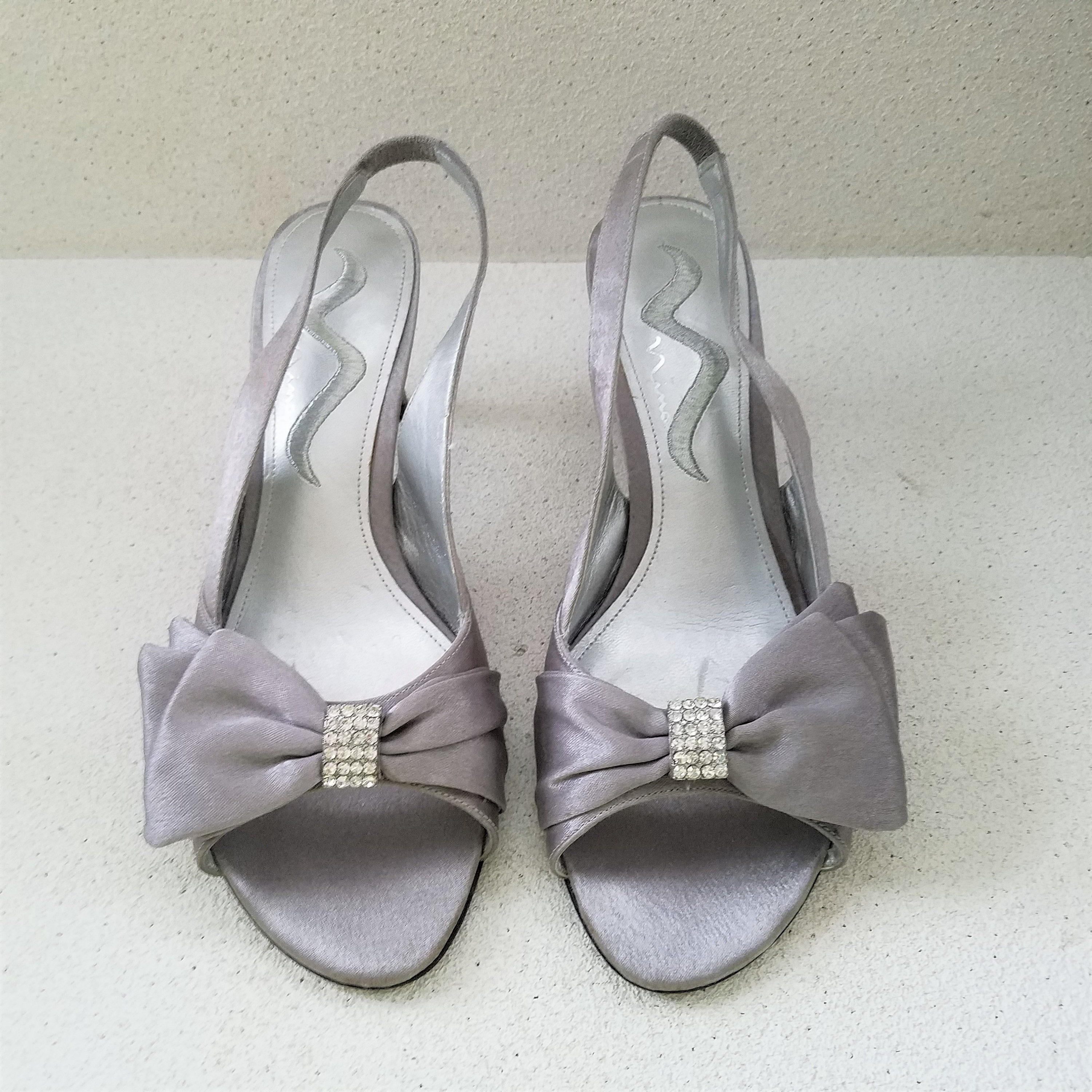 NINA Silvery Gray Peep Sling Kittens - Cute Silver Bridesmaid Kittens ...