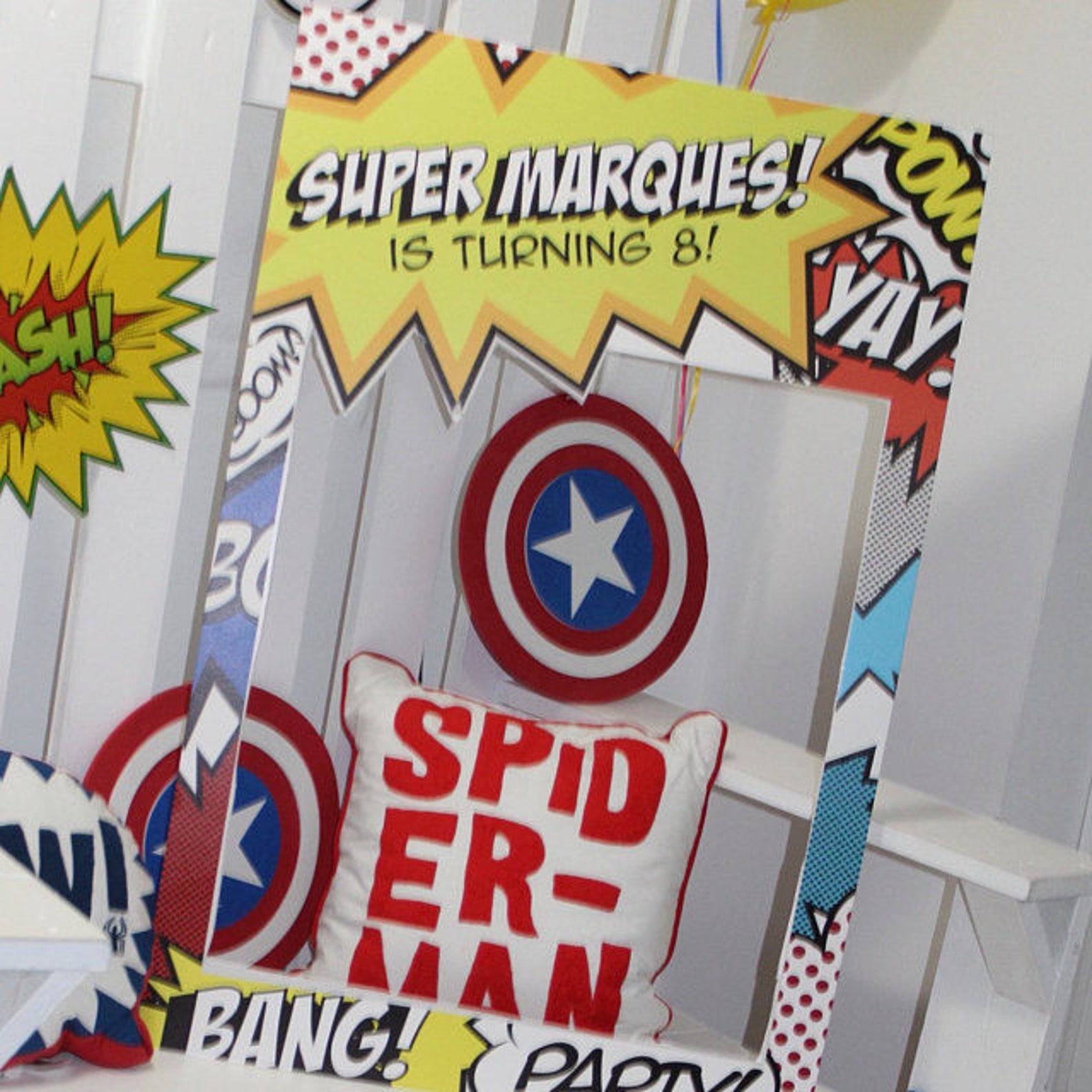 Superhero Theme Photo Booth / DIGITAL FILE / Prop Frame / | Etsy