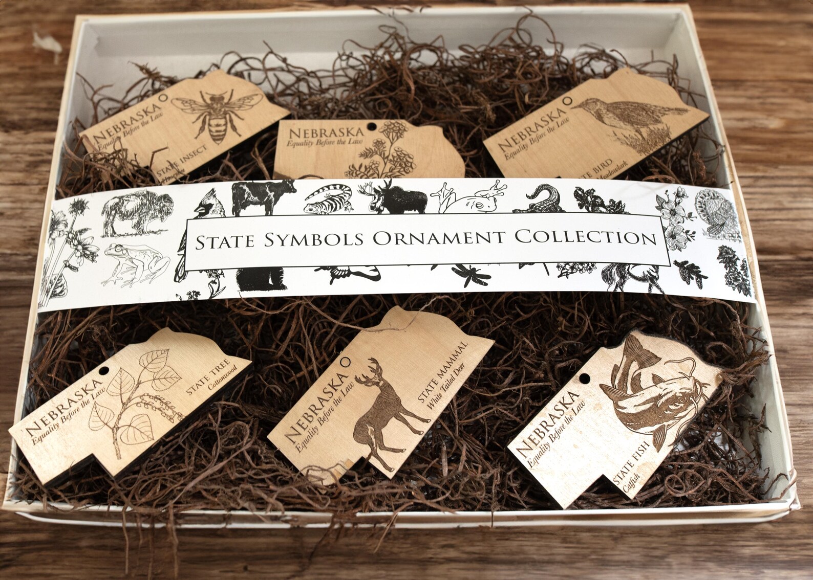 NEBRASKA State Ornament Collection, Wooden Ornaments, Christmas ...