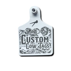 Large Cow Economy Laser Engraved Ear Tag, FRONT Engraving Only, Custom ...