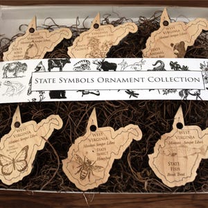 WEST VIRGINIA State Ornament Collection, Wooden Ornaments, Christmas ...