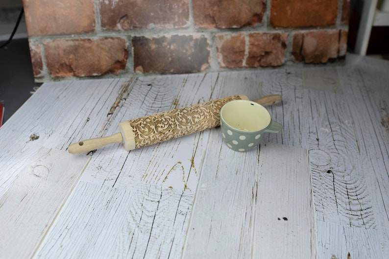 Scroll Tooled Leather Pattern Rolling Pin Laser Engraved - Etsy
