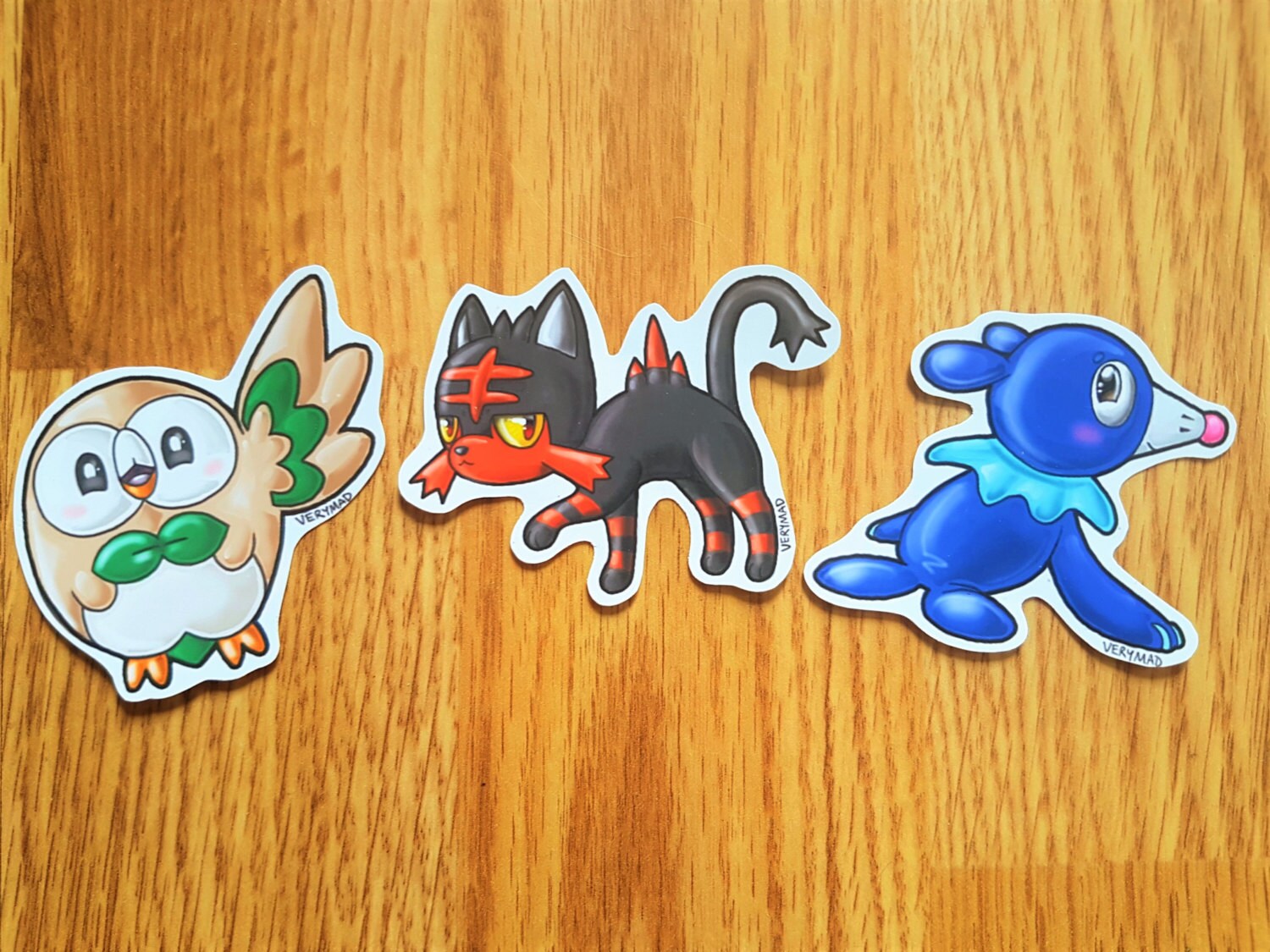 Pokemon Sun and Moon Starter Stickers Full Set - Etsy
