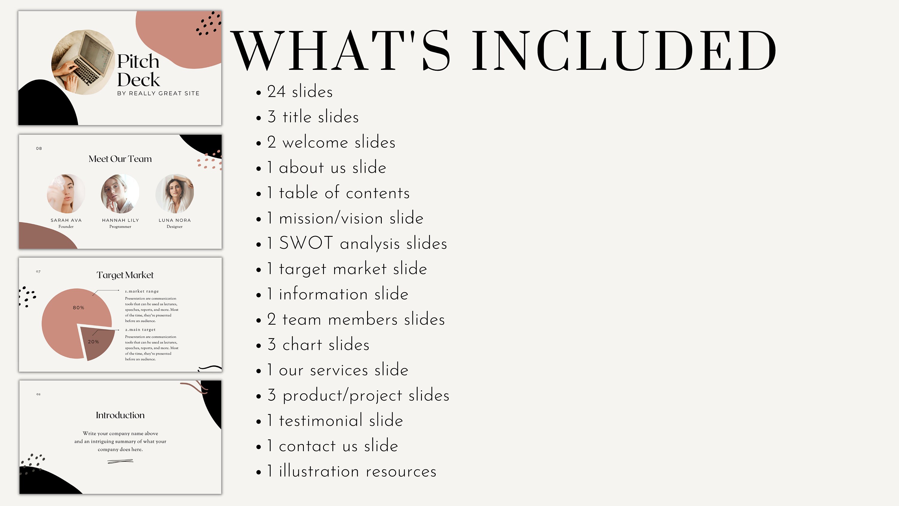 Canva Powerpoint Template Modern Black Pink - Etsy