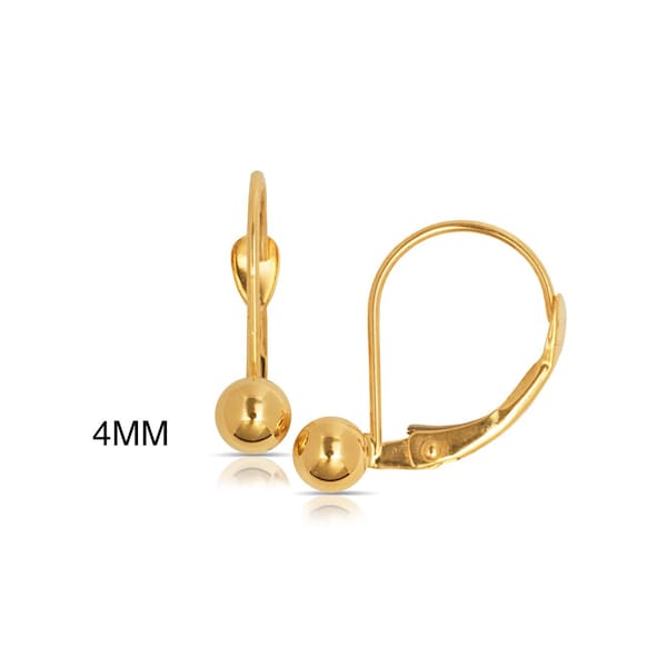 Gold Leverback Earrings - Etsy