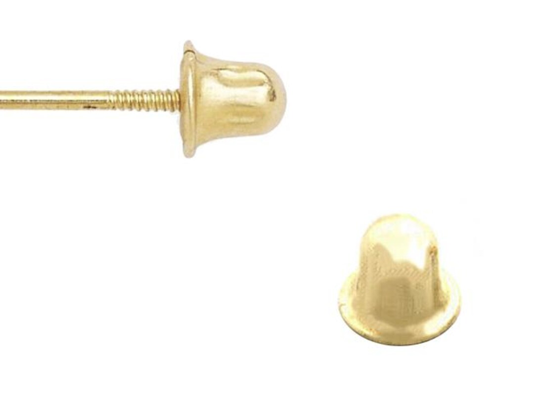 14K Gold Earring Back Replacement. Hypoallergenic. Screw Back. Yellow ...