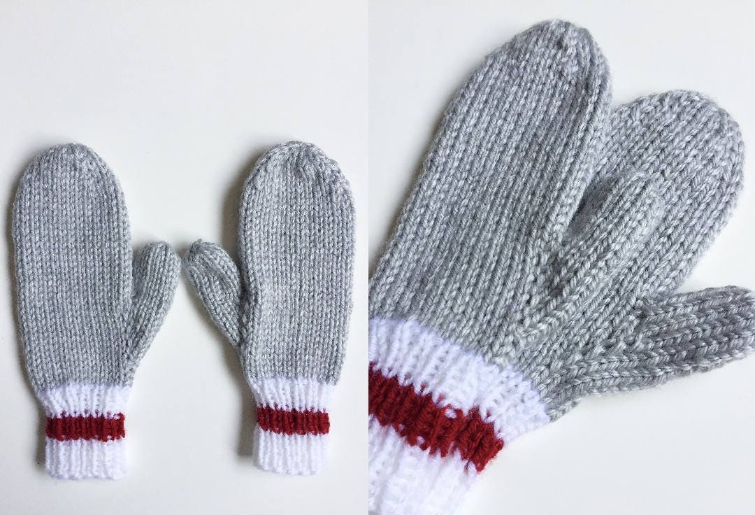 Chunky Knit Sock Monkey Inspired Mittens Chunky Knit Mittens Women's ...