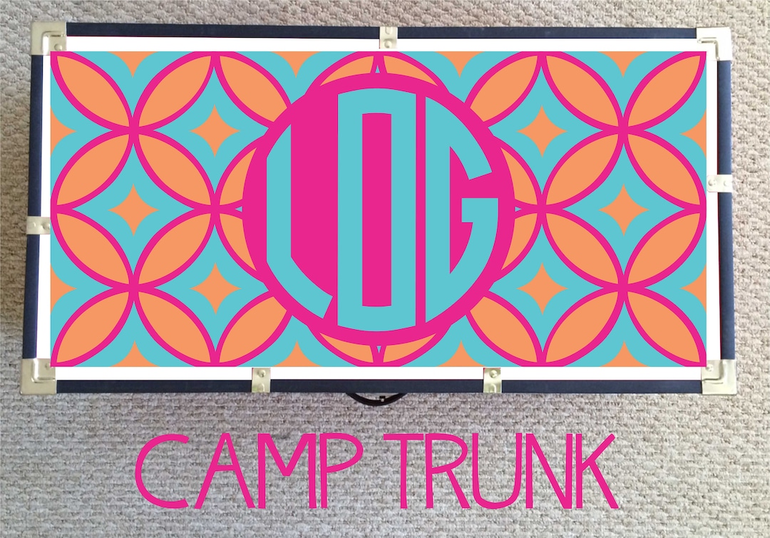 Custom Camp Trunk Sticker. Girl Footlocker. Summer Camp Trunk Decals ...