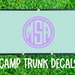 Custom Camp Trunk Monogram Decal. Summer Camp Gear. Footlocker. Camp ...