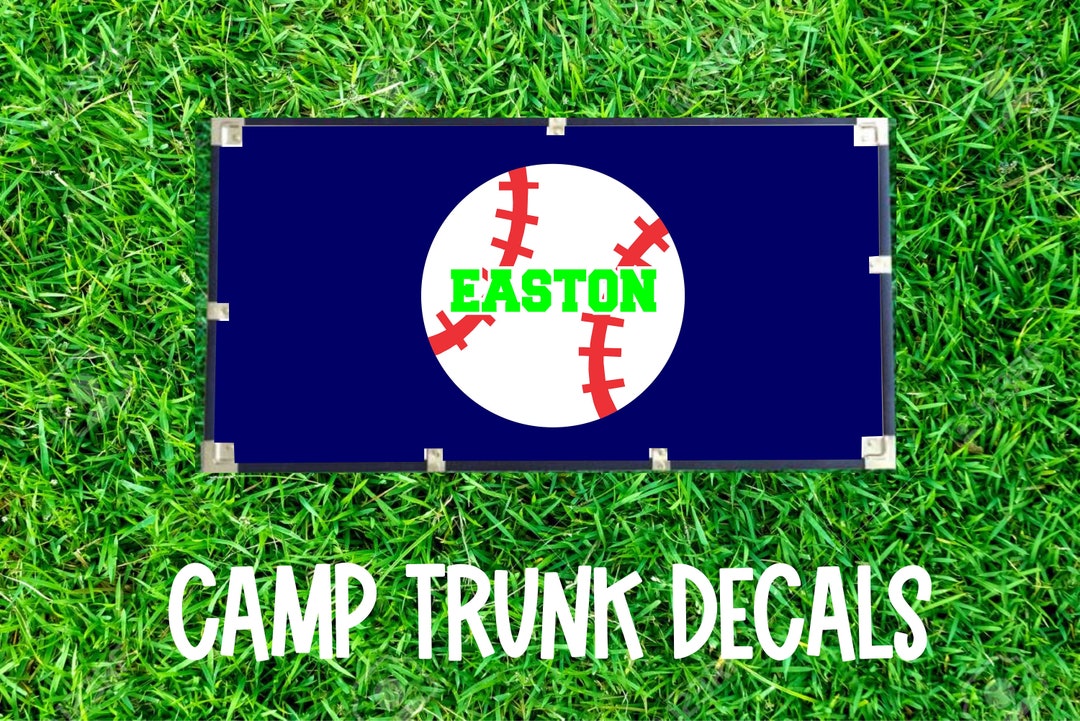 Personalized Baseball Decal. Boys Camp Trunk Decal. Custom Baseball ...
