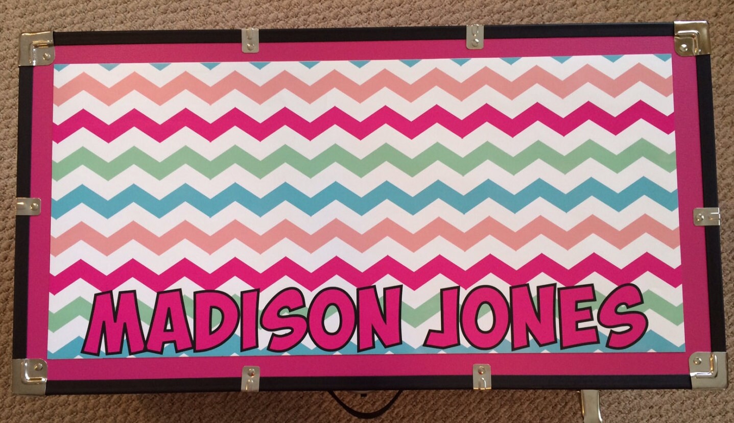 Custom Chevron Camp Trunk Design. Camp Trunk Sticker. Personalized Camp ...