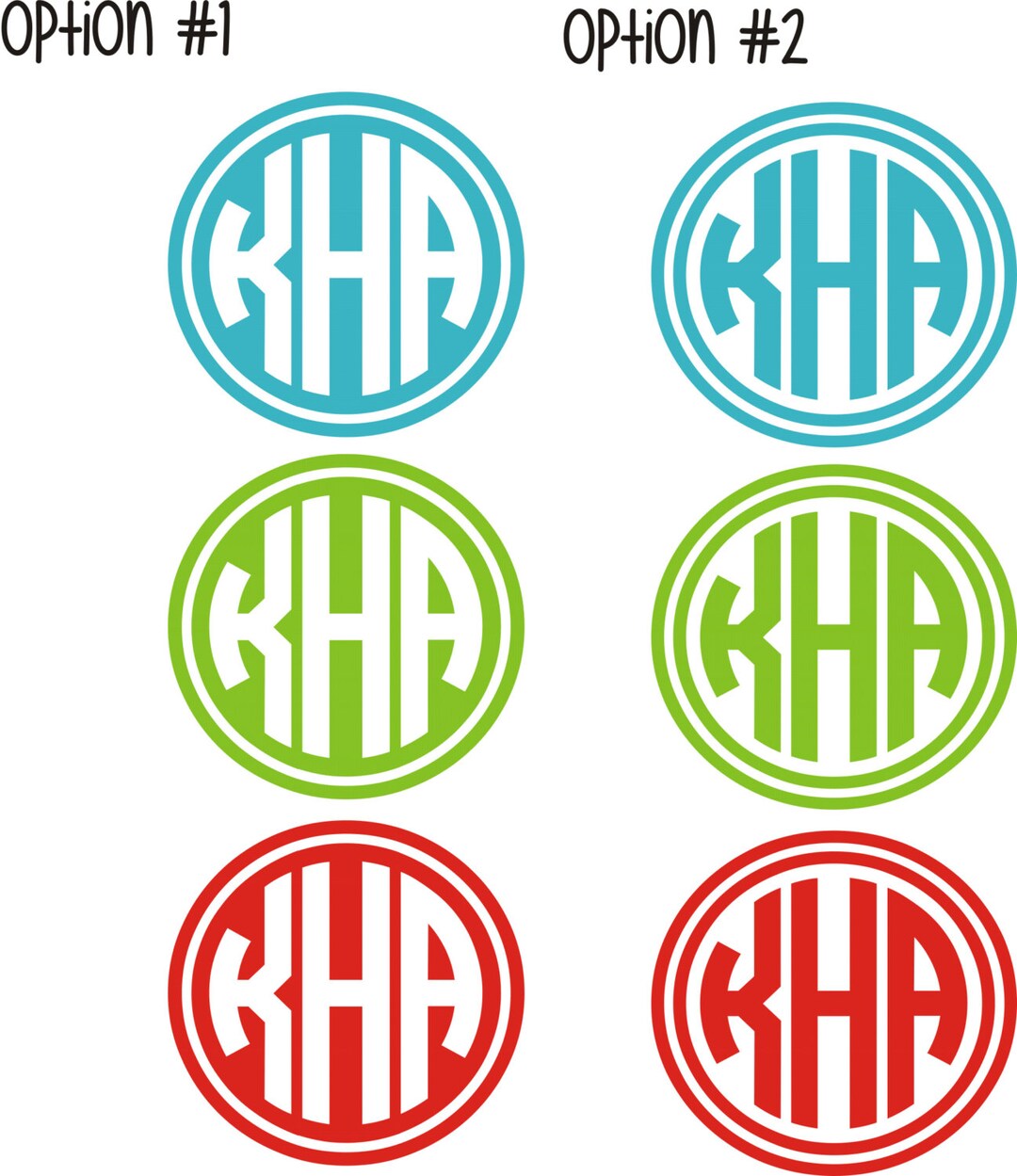 Circle Monogram Decal - Etsy