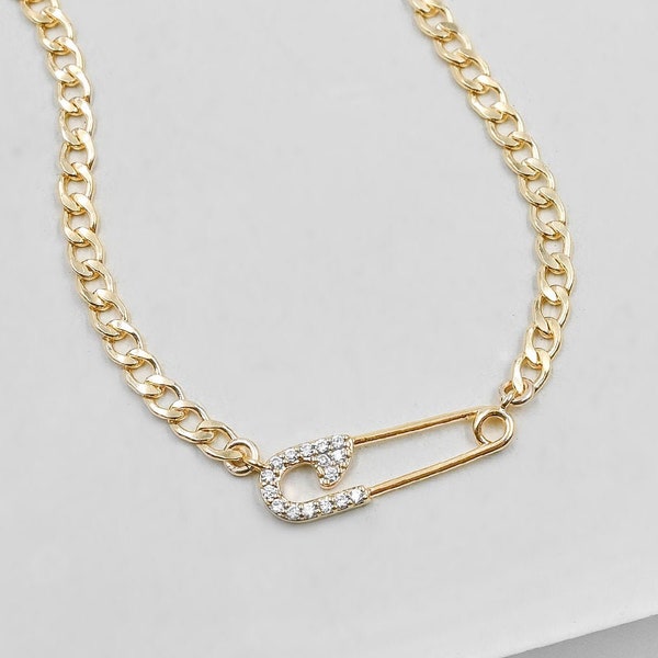 Chrome Hearts Safety Pin Necklace - Etsy