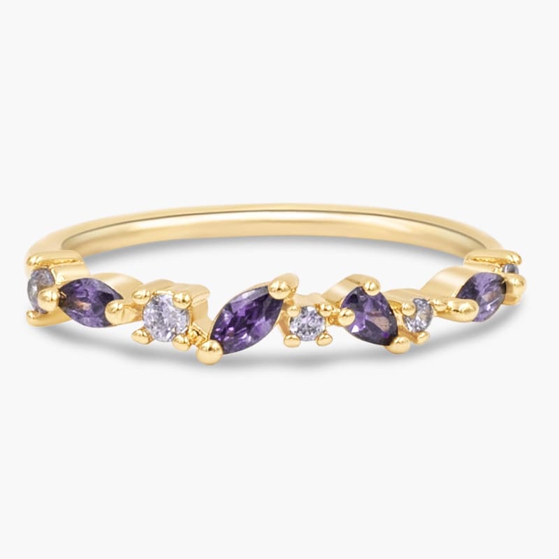 Purple Flower Eternity Ring - Etsy