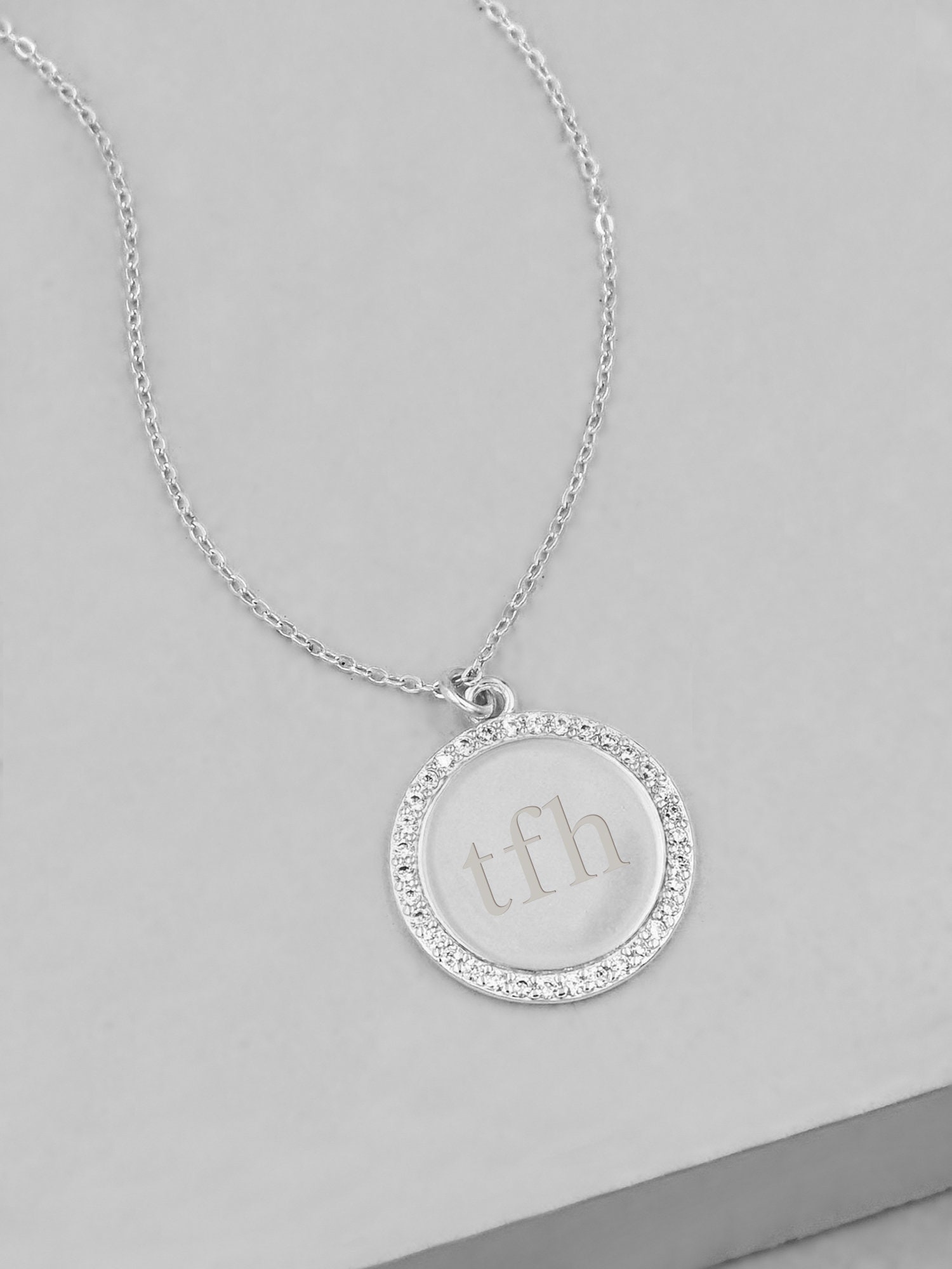 Sparkle Name Coin Necklace - SILVER | Personalized Name Necklace ...