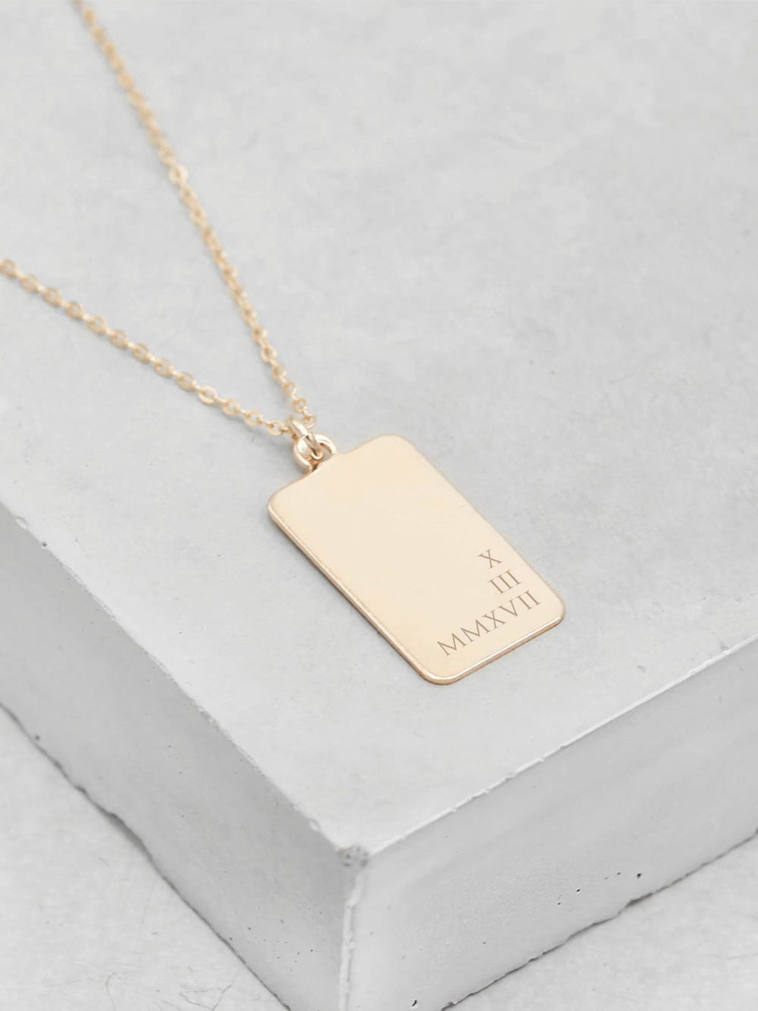 Personalized Tag Necklace - Gold Filled | Custom Tag Necklace ...