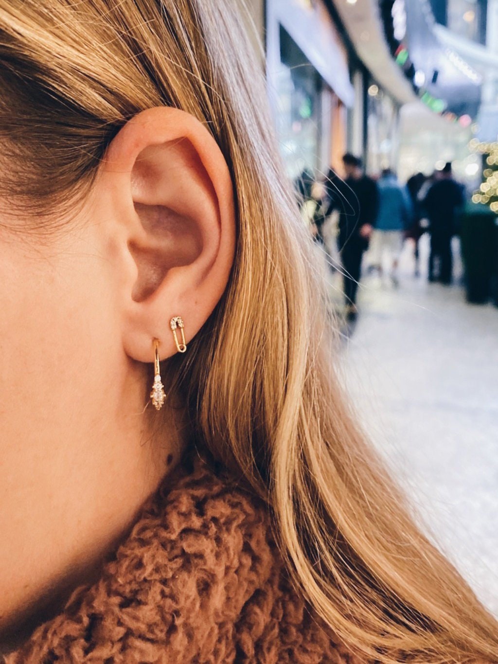 Crown Hoops - Gold | Hoop Earrings | Simple Hoops | CZ Hoop Earrings ...