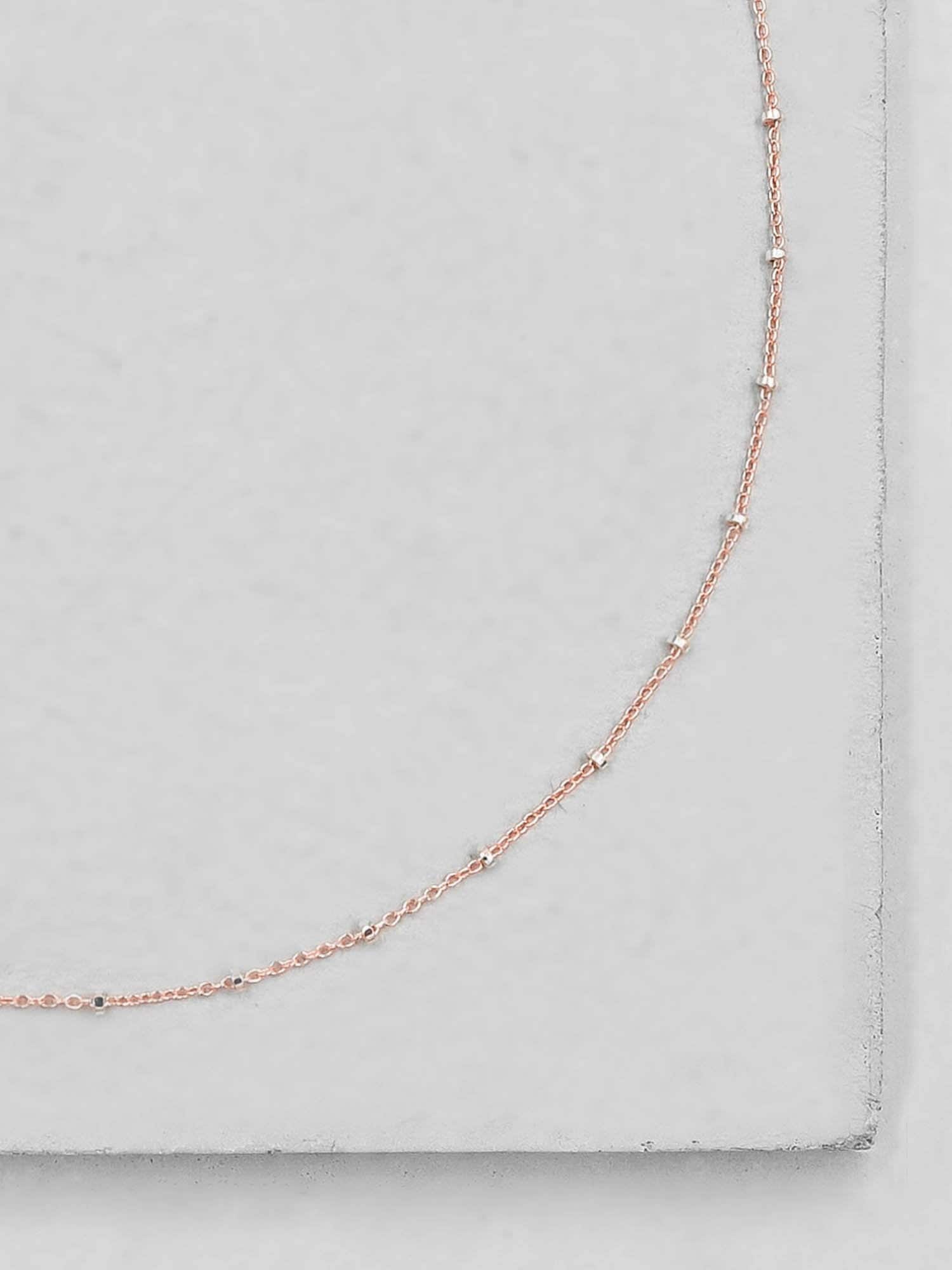Diamond Cut Beaded Chain - Rose Gold Filled Necklace | Beaded Necklace ...
