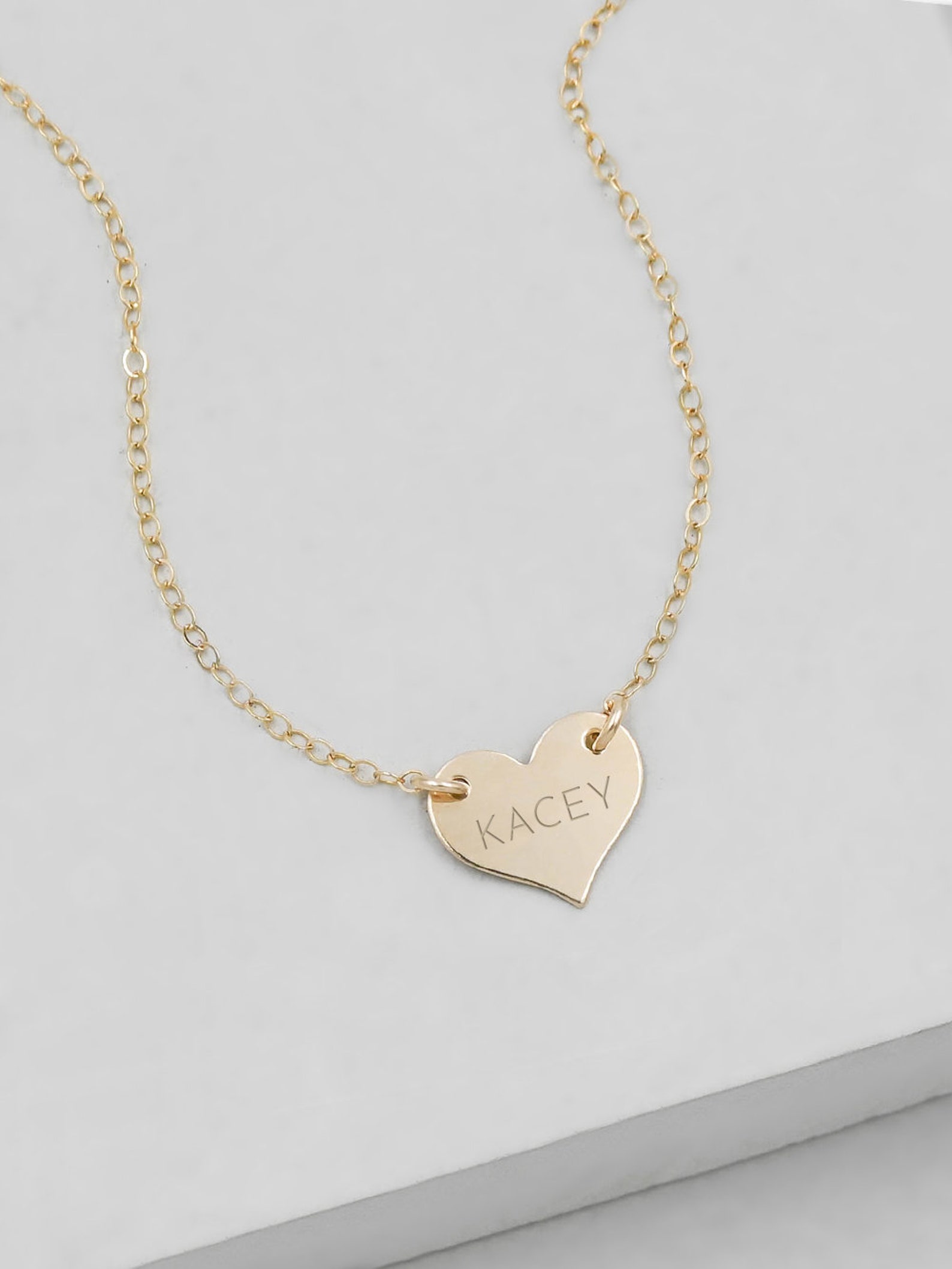 Engraved Heart Necklace Gold Filled Customizable Heart - Etsy Singapore