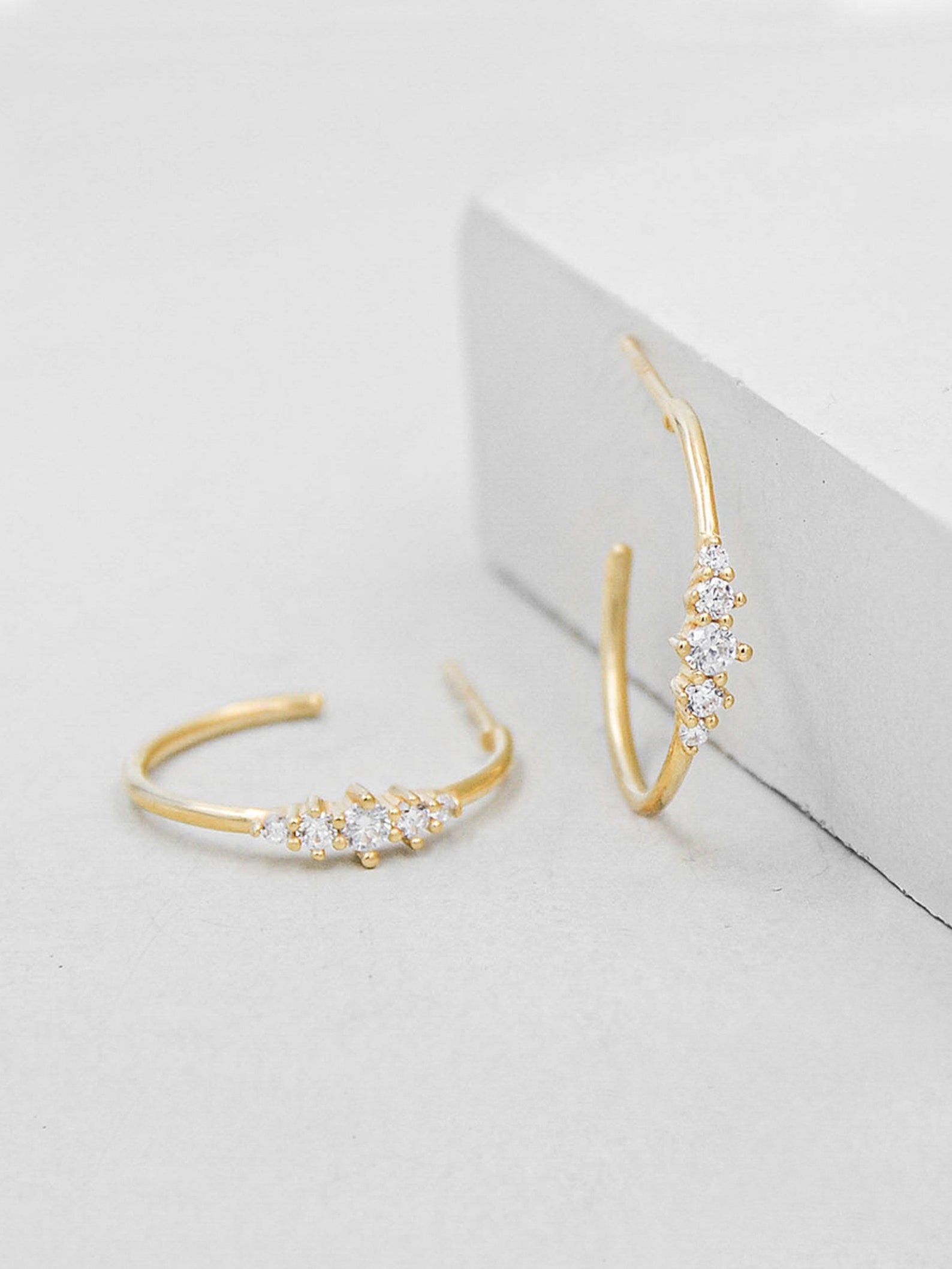 Crown Hoops - Gold | Hoop Earrings | Simple Hoops | CZ Hoop Earrings ...