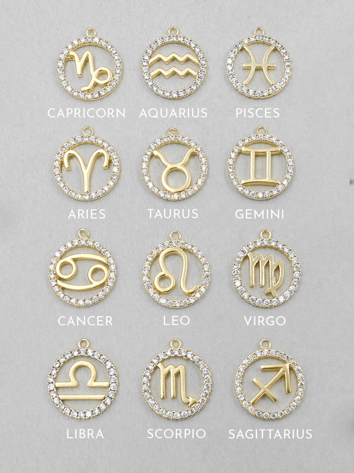 Sparkle Zodiac Necklace Gold Gold Zodiac Necklace | Etsy