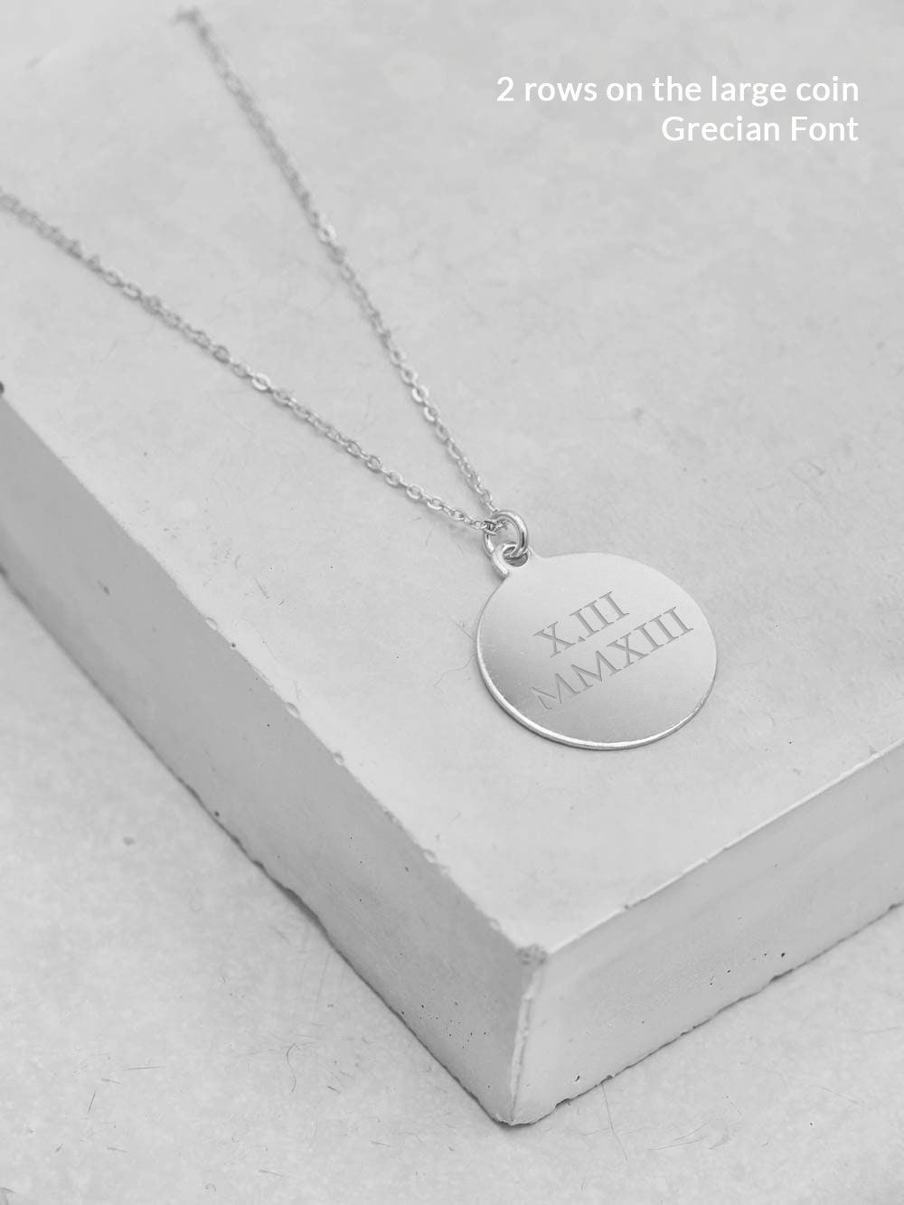 Custom Name Coin Necklace SILVER Customizable Name | Etsy