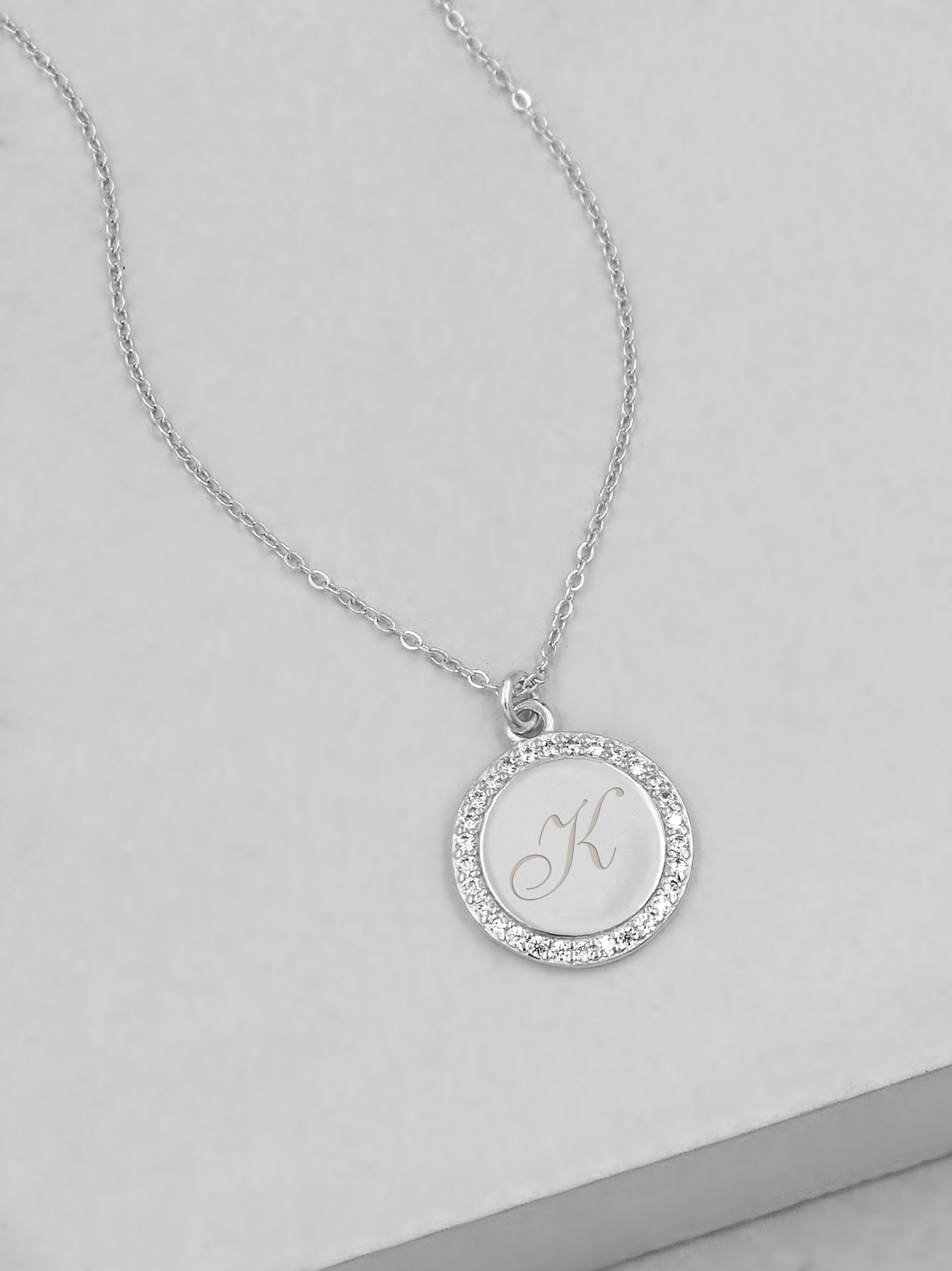 Sparkle Name Coin Necklace - SILVER | Personalized Name Necklace ...