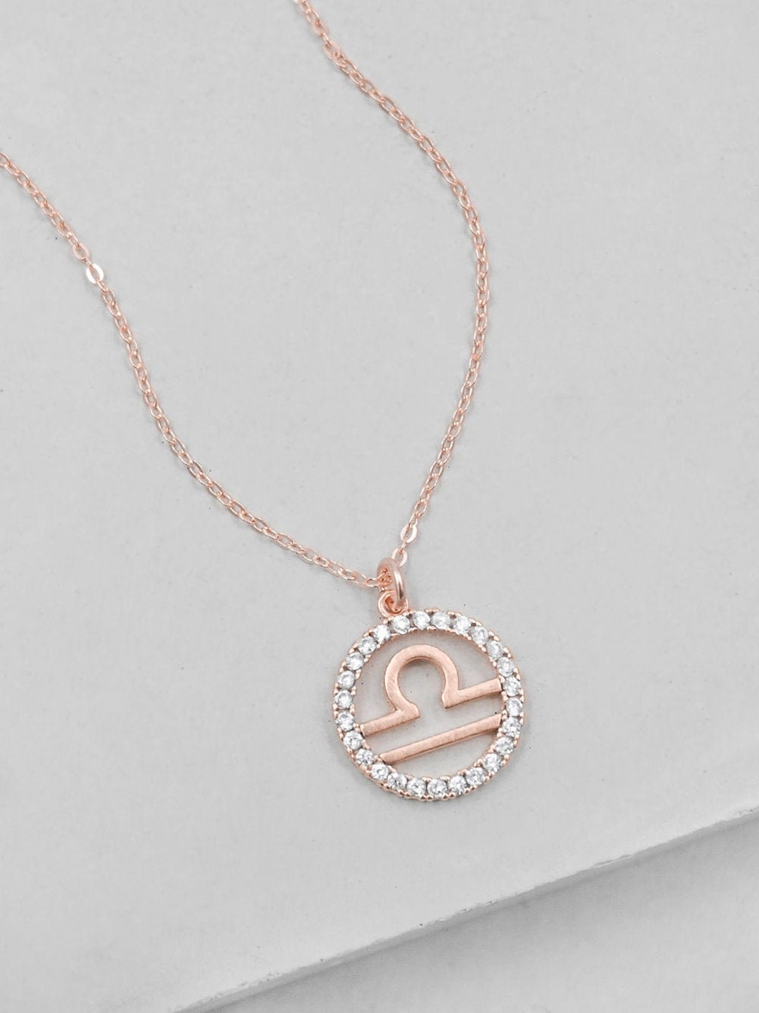 Sparkle Zodiac Necklace Rose Gold Zodiac Necklace Horoscope Necklace ...